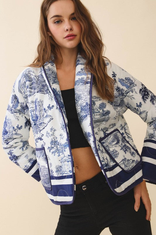 Navy and White Toile Jacket – The Kindred Boutique