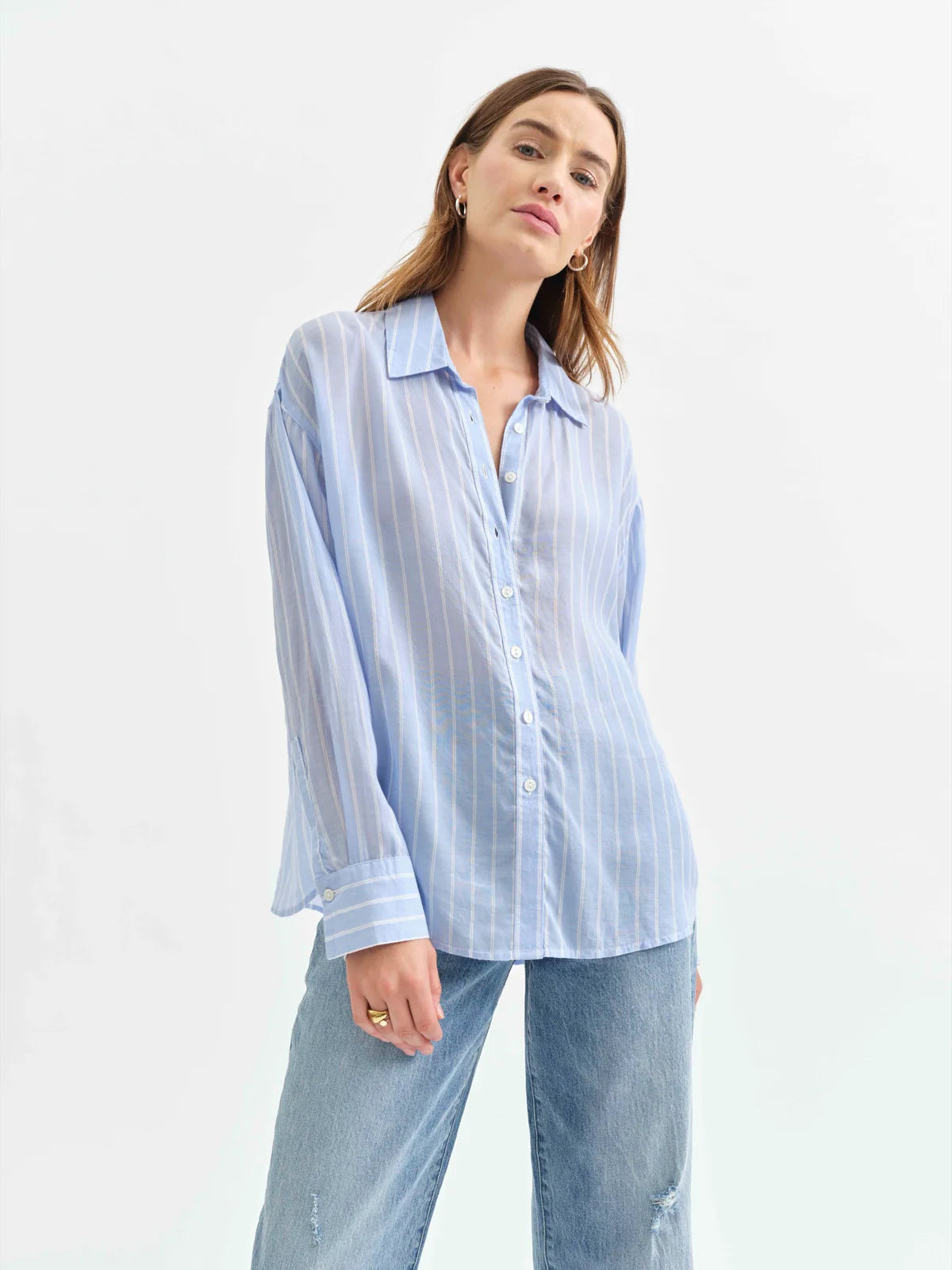 Lotus Back Tie Long Sleeve Shirt- Castle Stripe – The Kindred Boutique